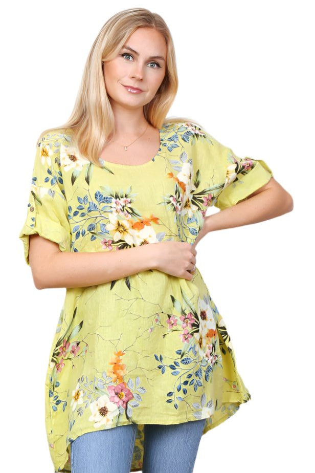 Relaxed Fit Italian One Size Tunic Top With Floral Print – Boutique ...